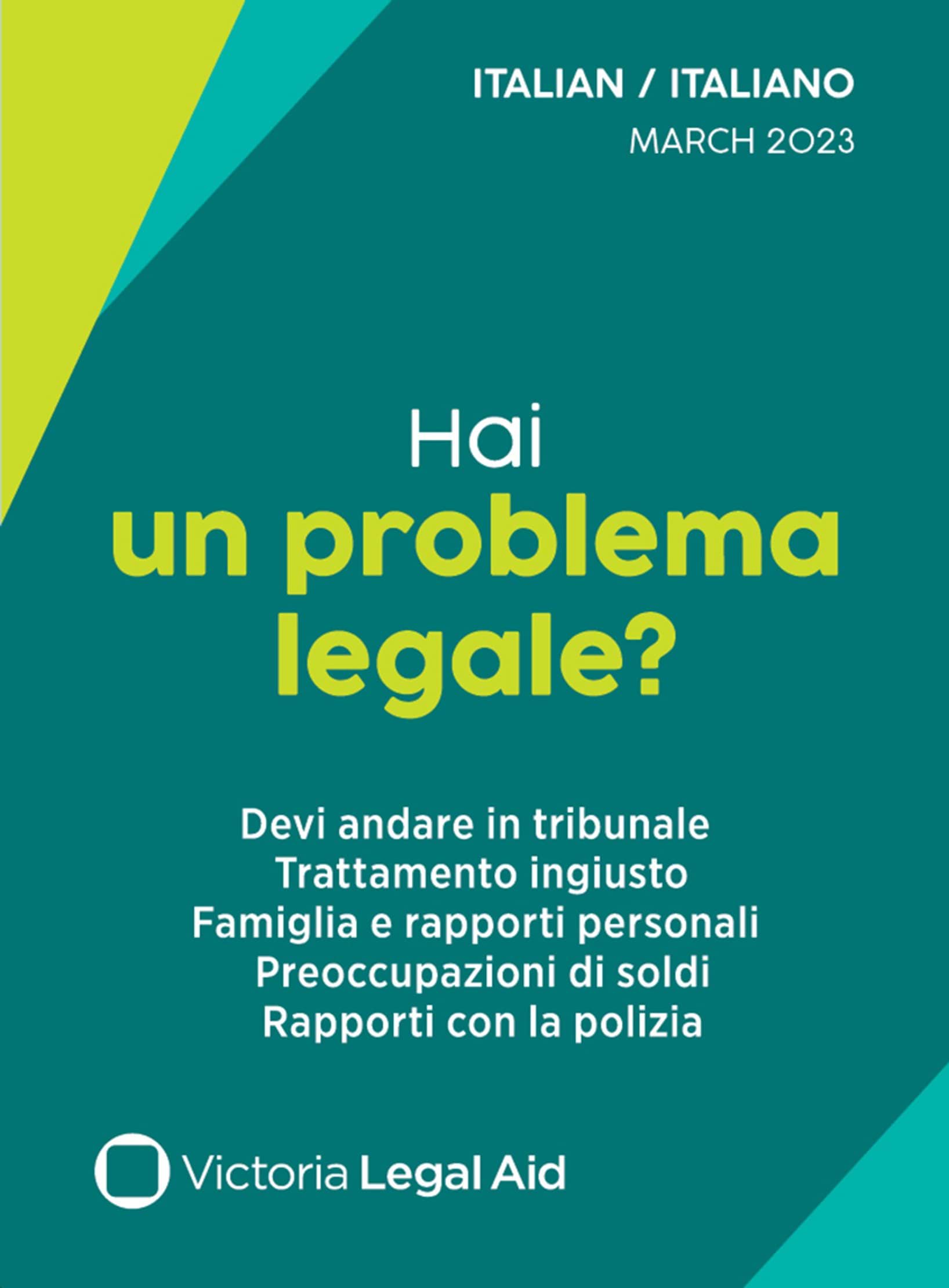 Victoria Legal Aid help card (Italian) | Victoria Legal Aid
