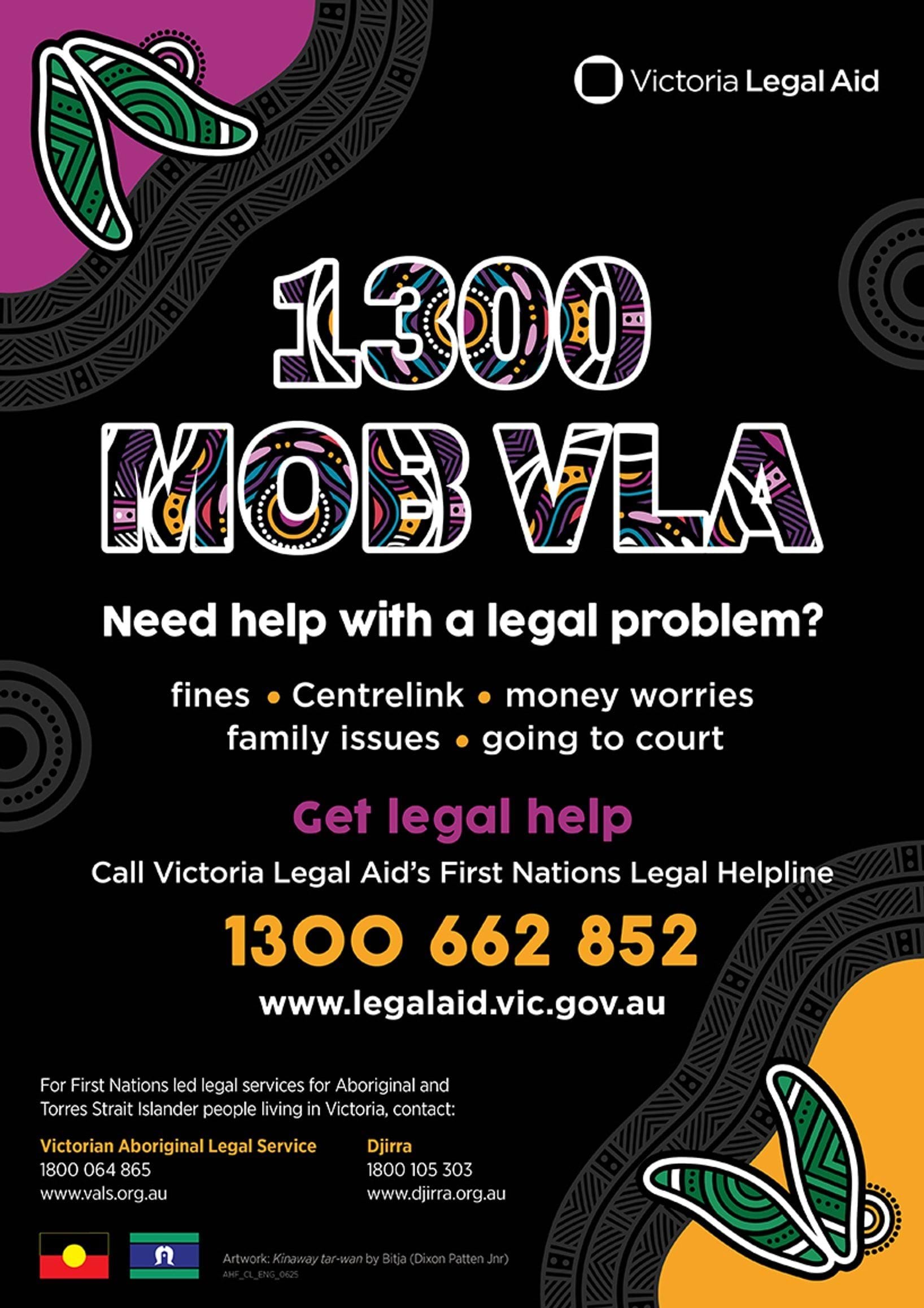 Legal Help poster for Aboriginal and Torres Straight Islander peoples ...